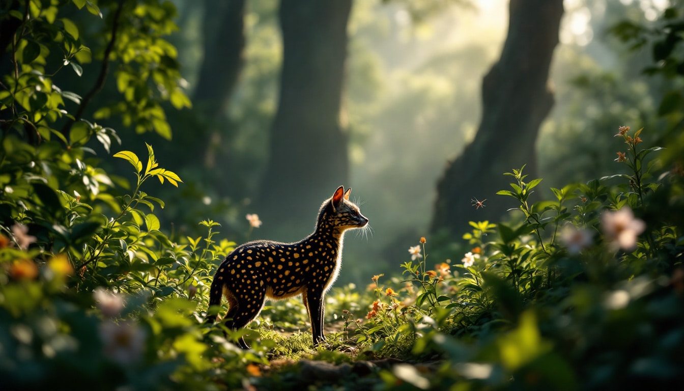 La genette, une ombre furtive des forêts africaines